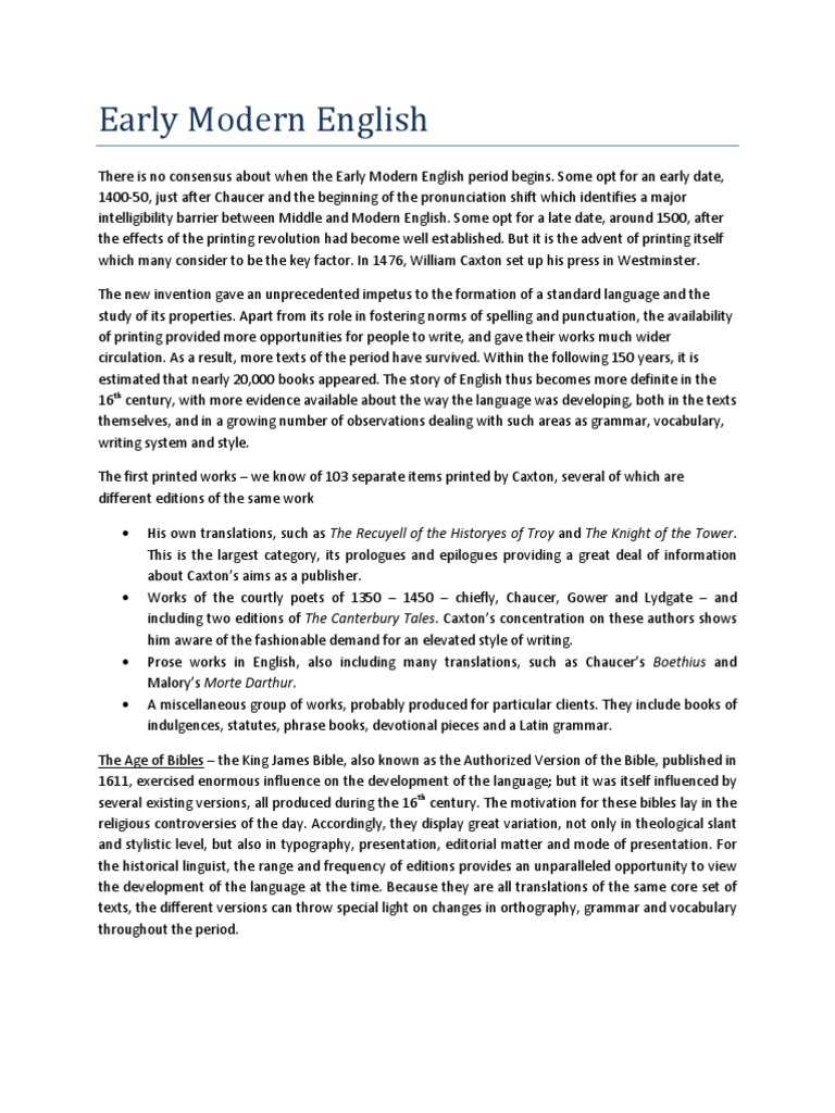 Early Modern English | Thou | English Language