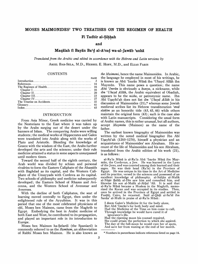 Maimonides' Medical Legacy | PDF | Maimonides | Religion And Belief