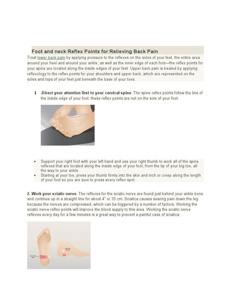 Foot and Neck Reflexiology Points For Relieving Back Pain | PDF ...