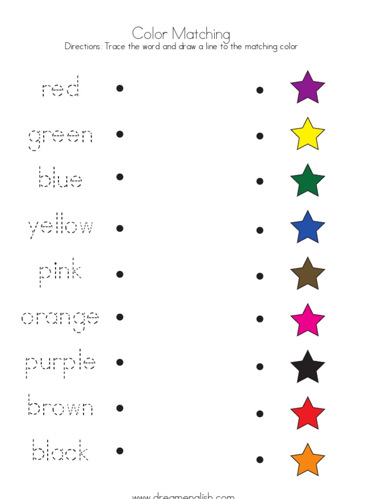 Green Blue Yellow Pink Orange Purple Brown Black Red: Color Matching | PDF
