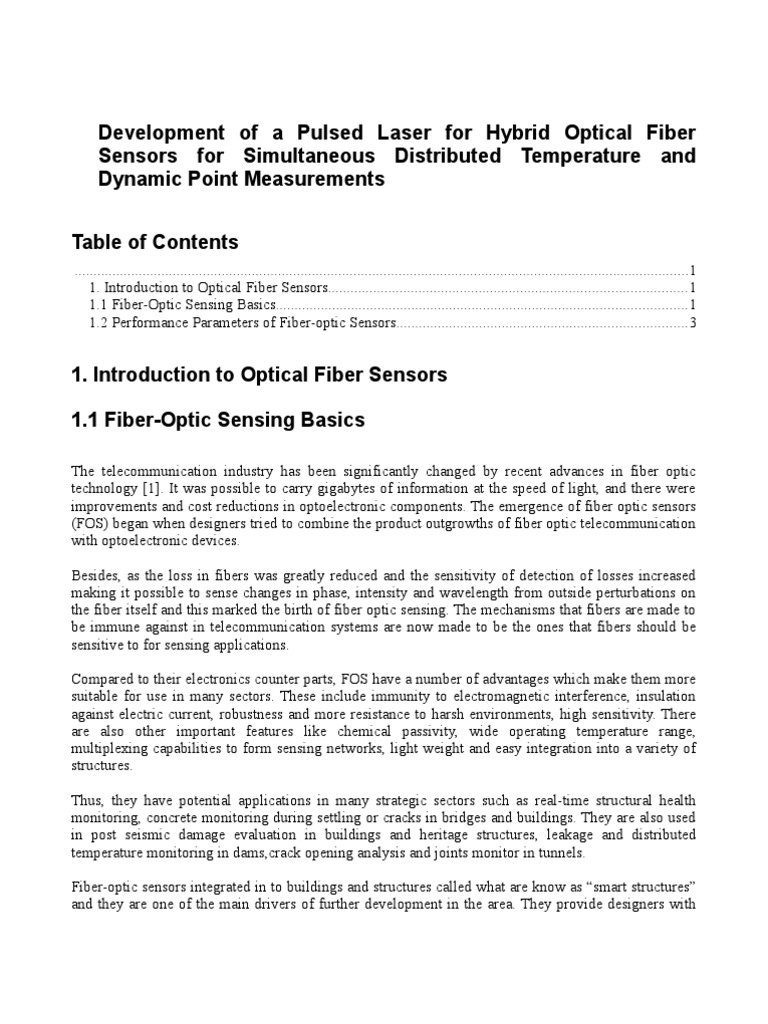 Basics of Optical Fiber Sensors | PDF