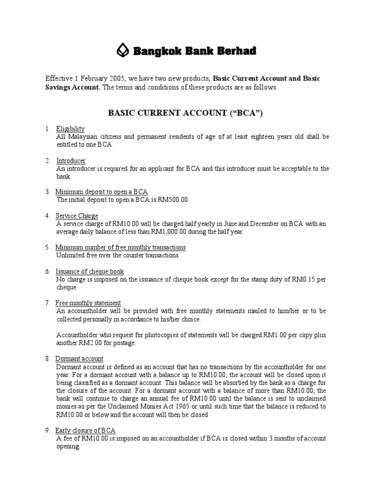 Bca Bsa | PDF | Transaction Account | Service Industries