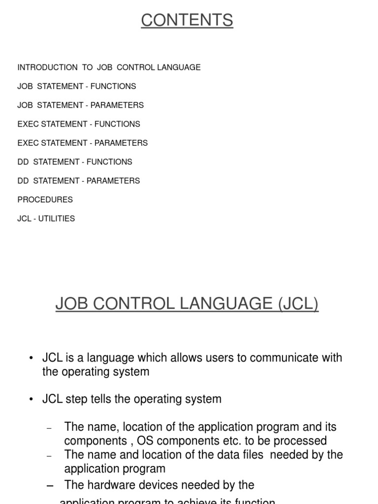 Introduction To Jcl Syntax And Statements Pdf Parameter Computer Programming Notation 