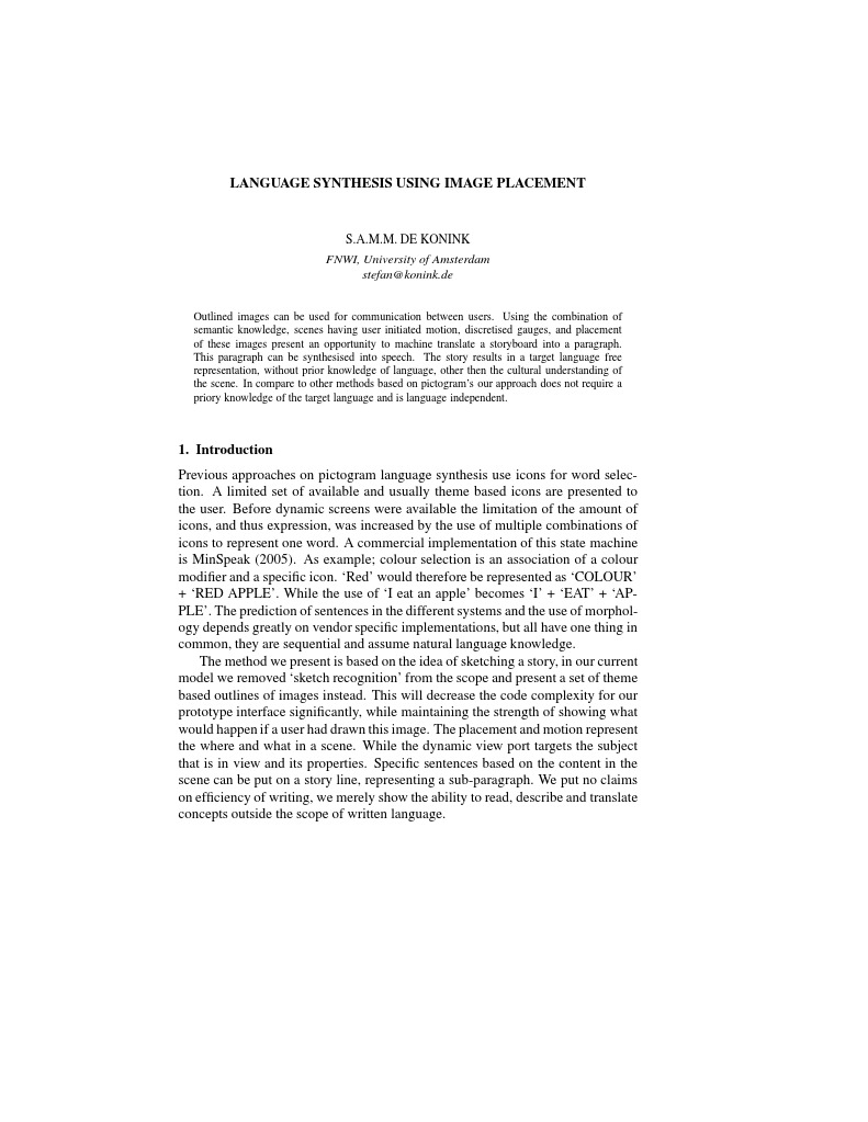 Language Synthesis via Image Placement | PDF | Concept | Semantics