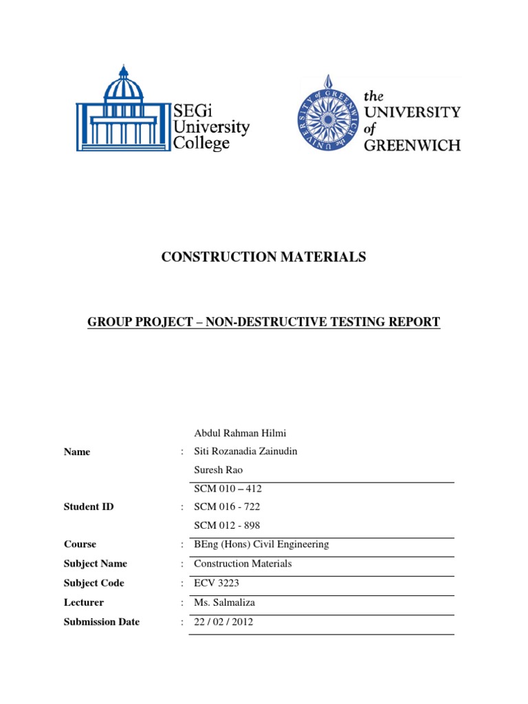 Non Destructive Testing Report | PDF | Applied And Interdisciplinary ...