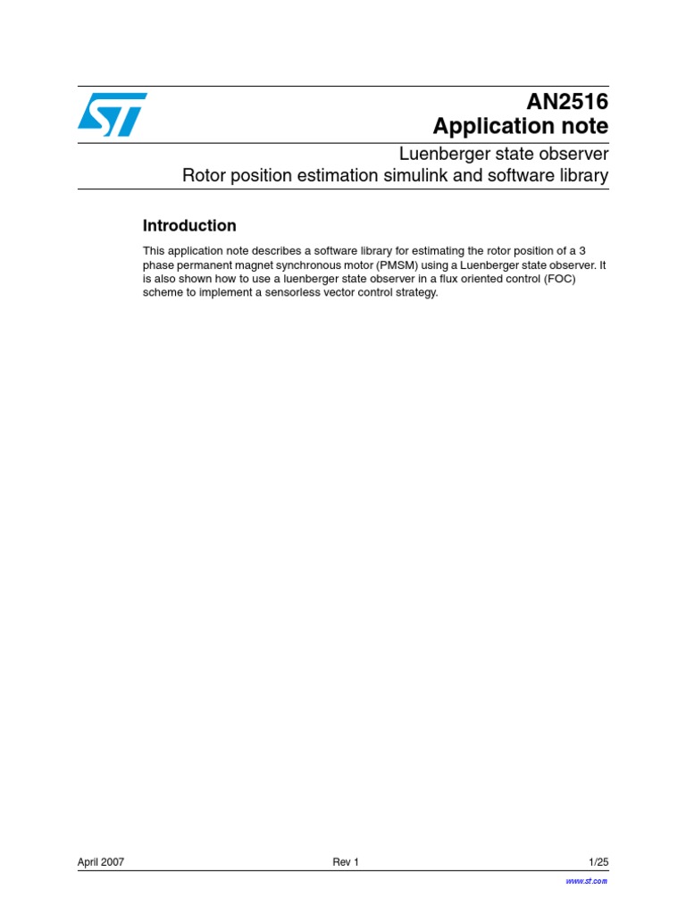 Luenberger State Observer Rotor Position Estimation Simulink and ...