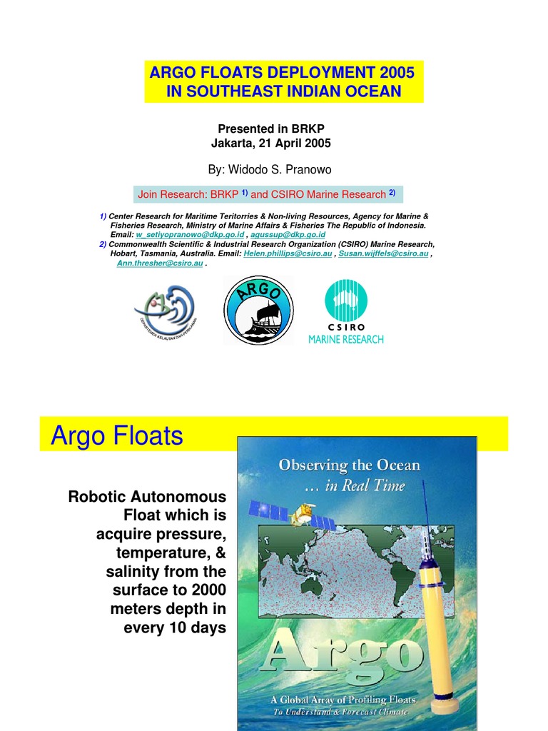 Argo Float Deployment 2005 in Southeast Indian Ocean | PDF ...