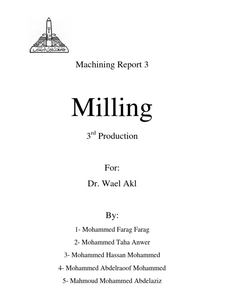 Milling: Machining Report 3 | Download Free PDF | Gear | Grinding ...