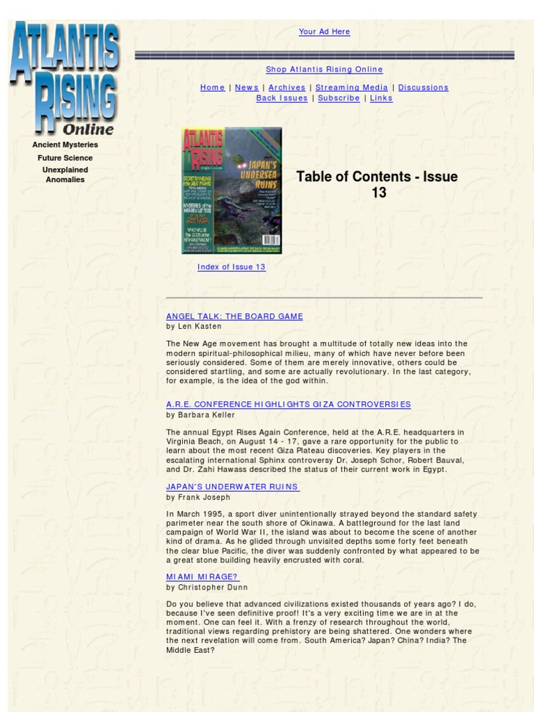 Atlantis Rising | PDF | New Age | Religion And Belief