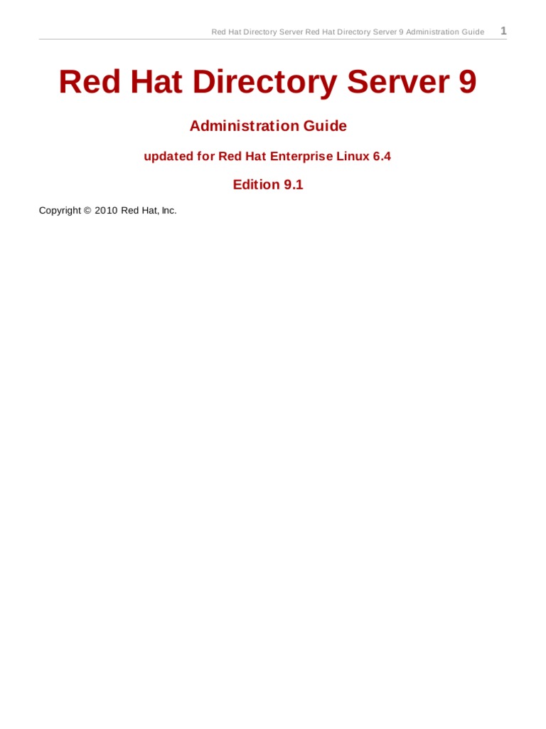 Red Hat Directory Server 9.0 Administration Guide en US | PDF | Active ...