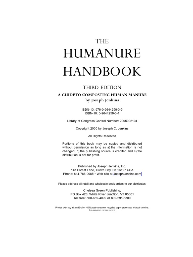 The Humanure Handbook Contents | PDF | Compost | Environment