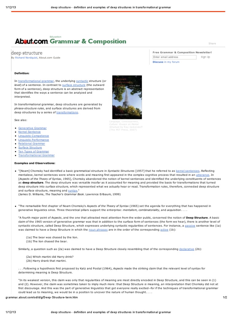 Deep Structure - Definition and Examples of Deep Structures in ...