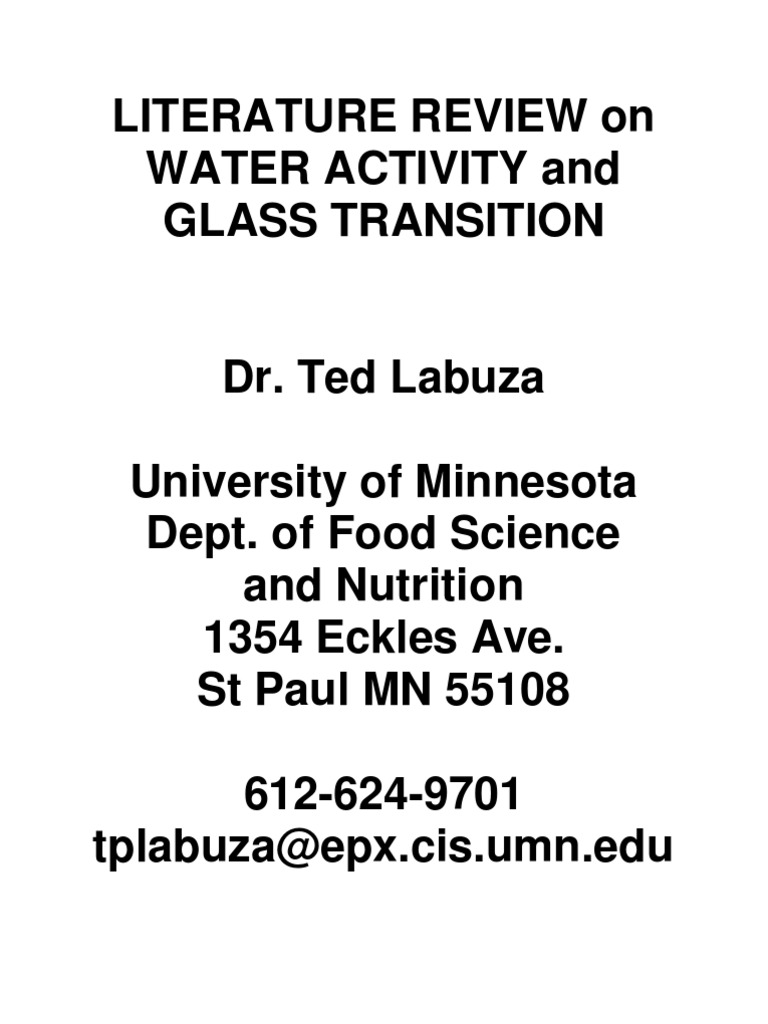 AW and Glass Transistion Review - Labuza | PDF | Differential Scanning ...