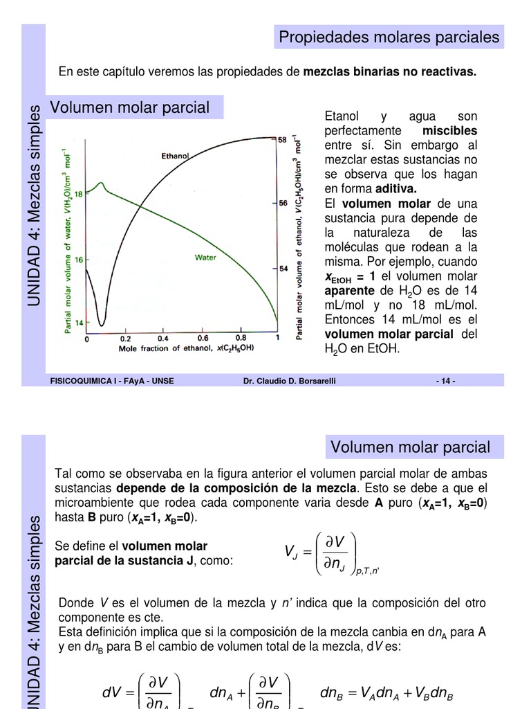 Propiedades Molares Parciales en Mezclas | PDF | Solvente | Química