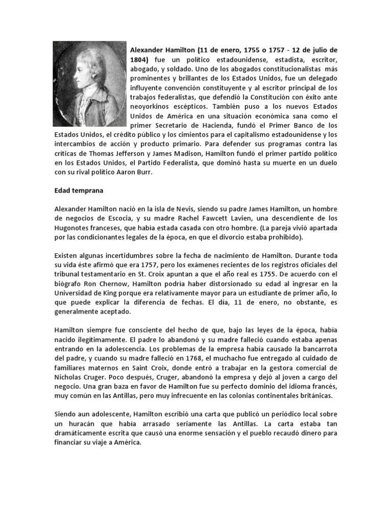 Alexander Hamilton | PDF | Alexander Hamilton | George Washington