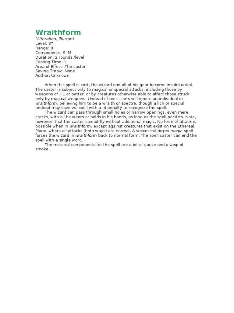Wraith Form | PDF | Law