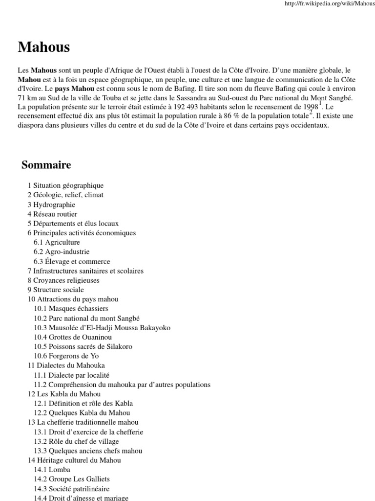 Mahous - Wikipédia | PDF | Mariage | Agriculture