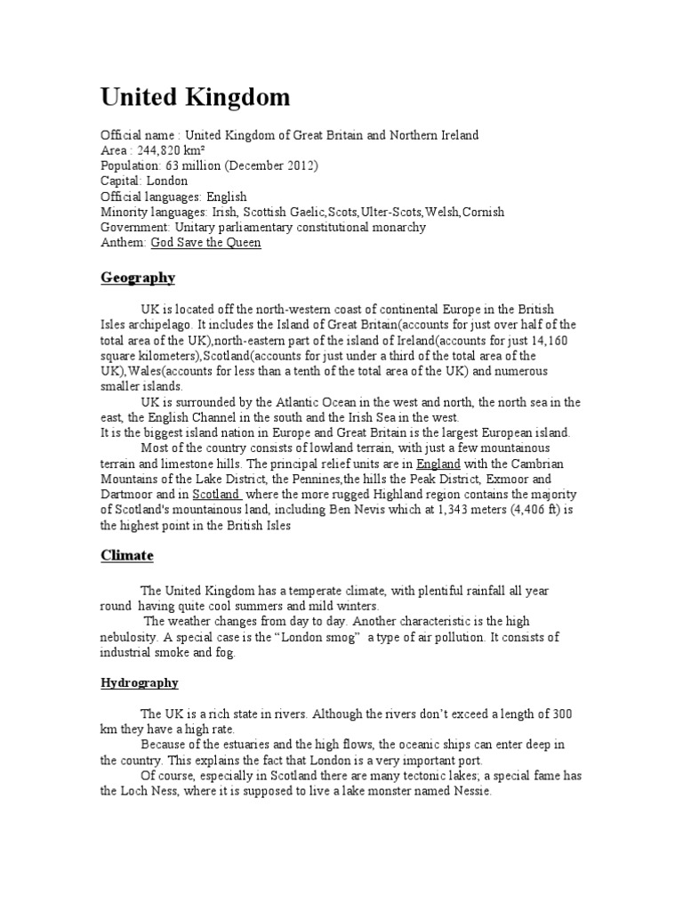 An Overview of the Geography, History, Government, Economy, Culture and ...