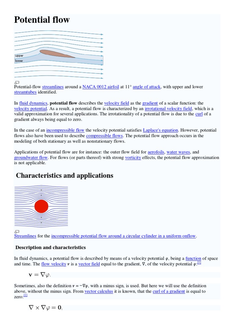 Potential Flow PDF | PDF | Fluid Dynamics | Physics