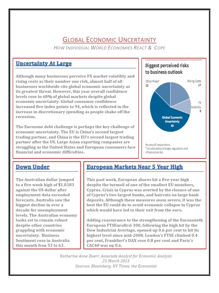 Global Economic Uncertainty | PDF | Recession | Euro