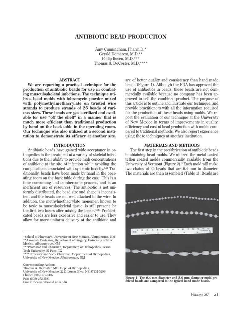 Efficient Antibiotic Bead Production | PDF | Sterilization ...