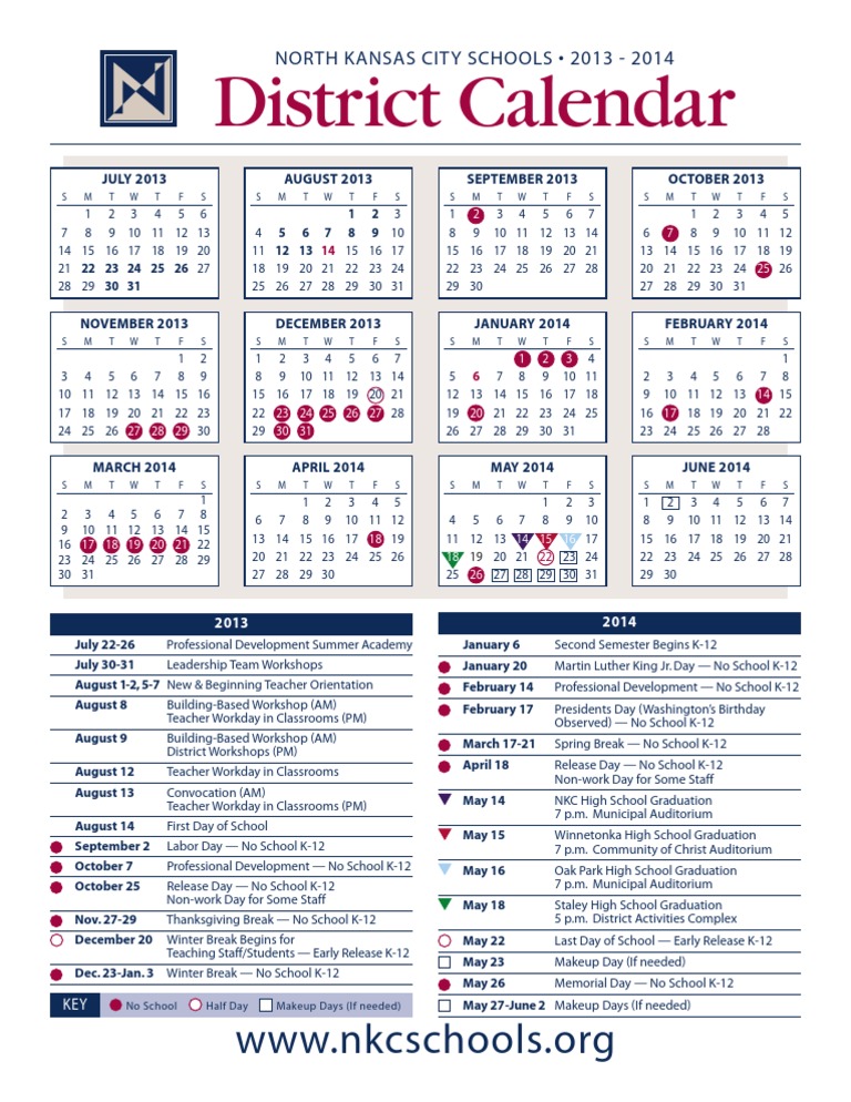 2013 2014 Academic Calendar Color | PDF | Schools | Holidays