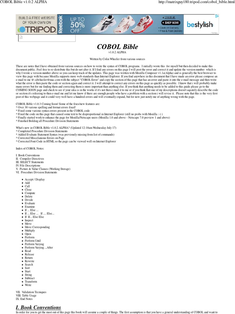 Cobol Bible v1.0 | PDF | Compiler | Internet Explorer