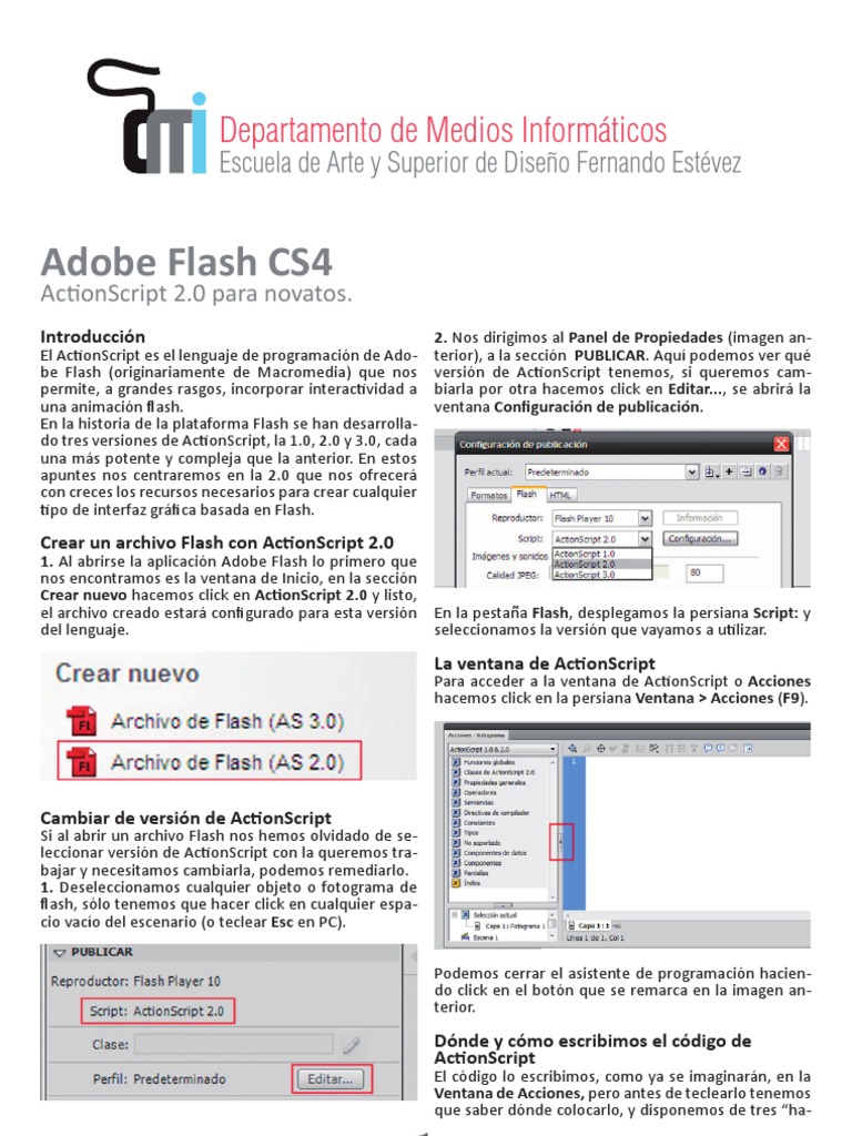 Adobe Flash - Action Script 2.0 para Novatos | PDF | Script de acción | Ventana (informática)