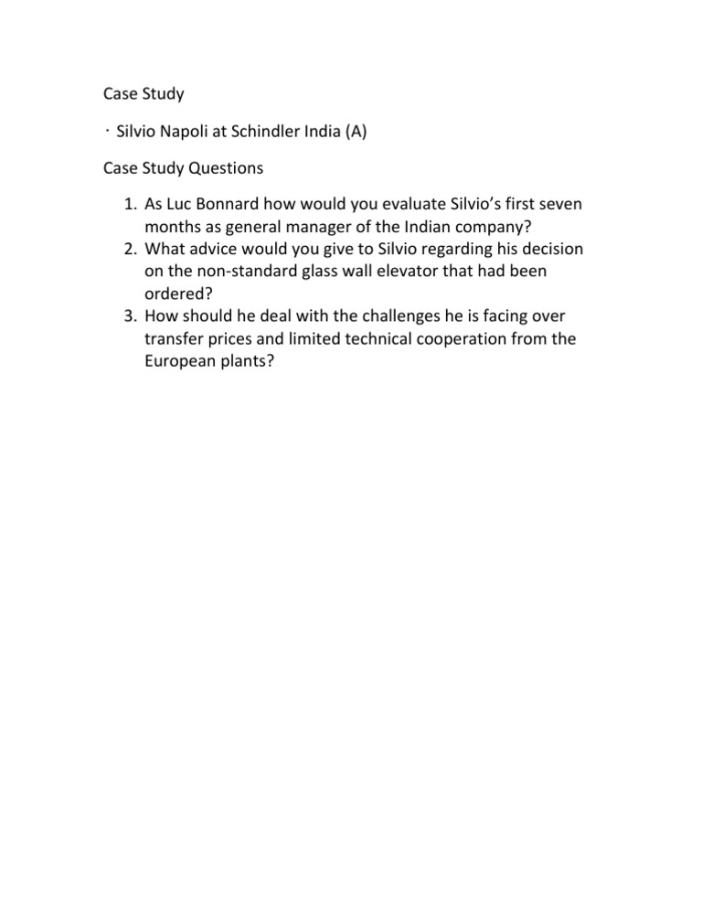 Schindler Case Study | PDF