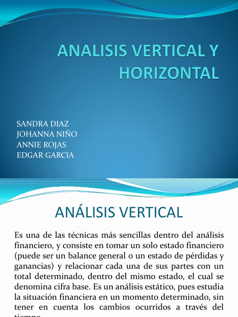 Analisis Horizontal y Vertical | Hoja de balance | Business