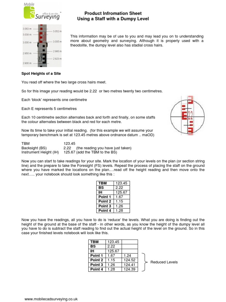 How To Use A Dumpy Level | PDF | Surveying | Geomatics