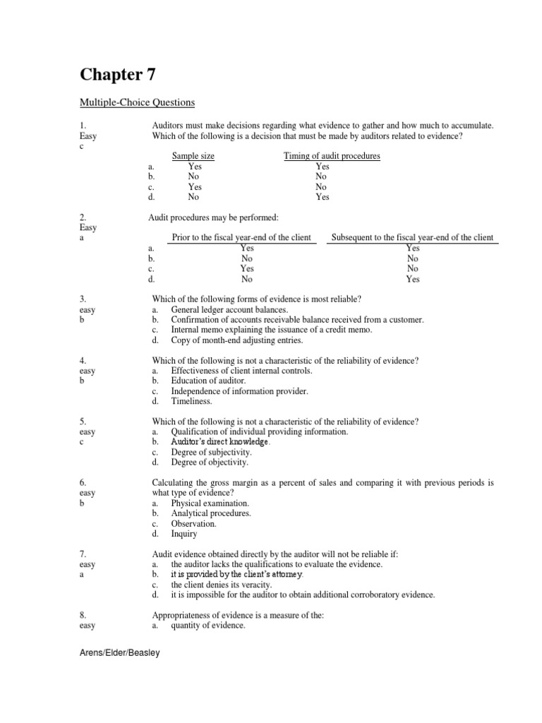 Chapter 7 Final | PDF | Going Concern | Audit
