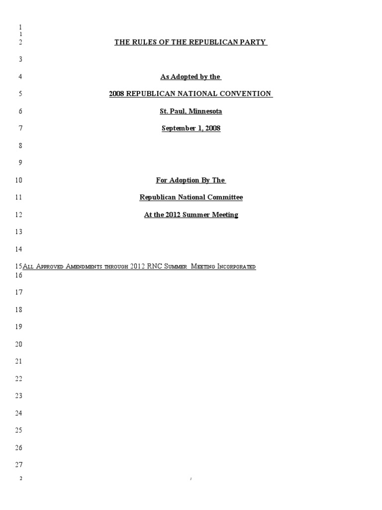 Convention Rules As Amended by Morton Blackwell's Motion | PDF ...