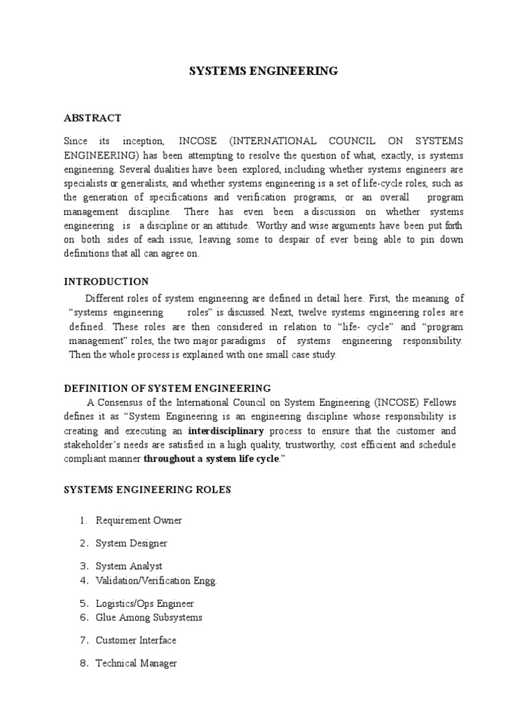 Systems Engineering | PDF | Systems Engineering | System Systems Engineering | PDF | Systems Engineering | System