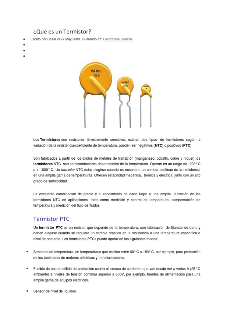 Que Es Un Termistor | PDF
