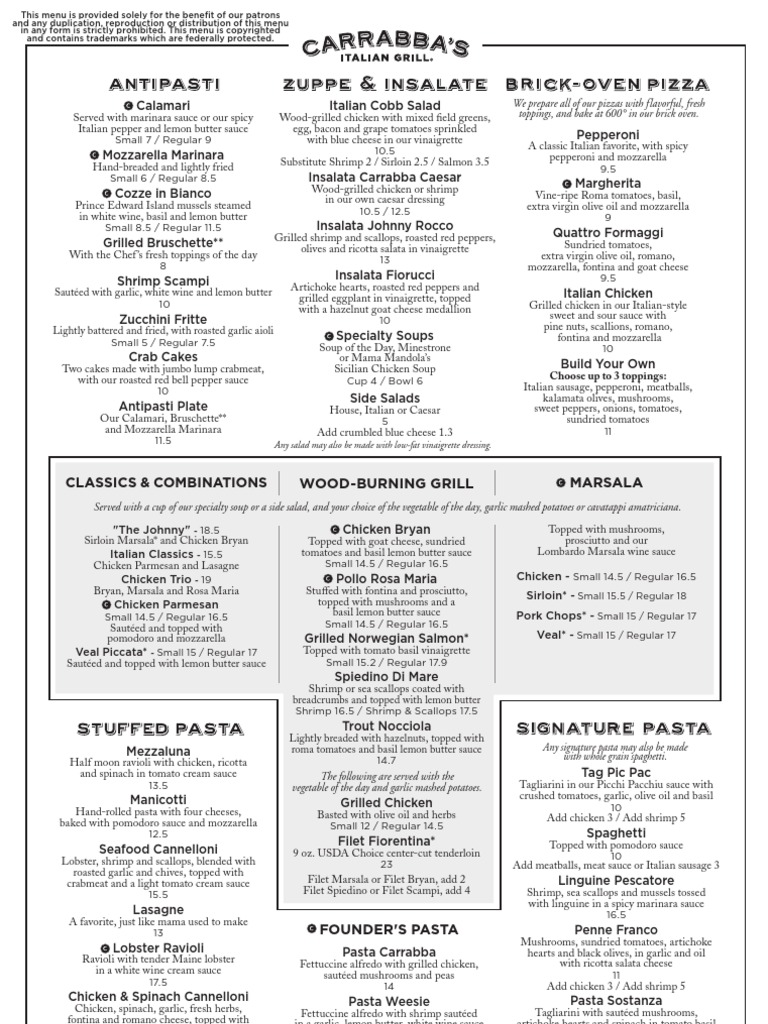 Carrabba's Italian Grill | Salad | Pasta | Free 30-day Trial | Scribd