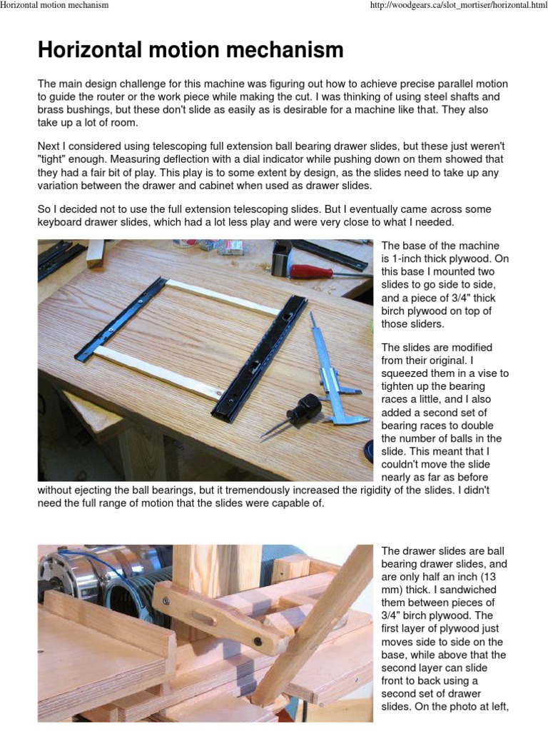 Horizontal Motion Mechanism | PDF | Bearing (Mechanical) | Plywood