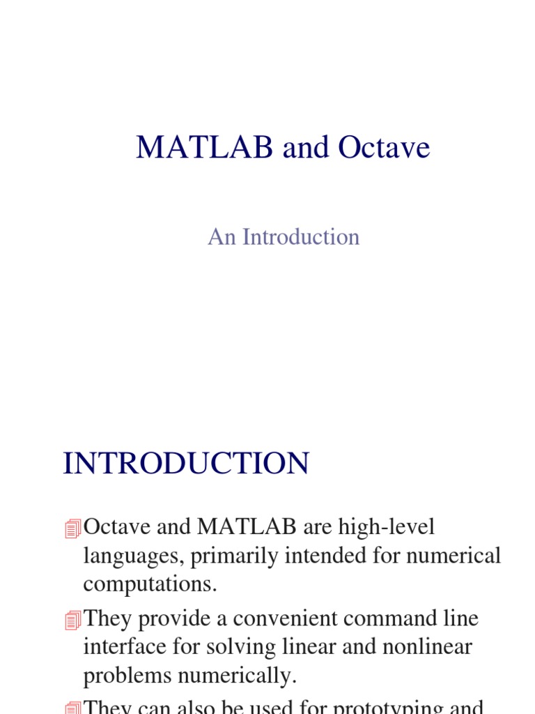 Octave | PDF | Matrix (Mathematics) | Function (Mathematics)