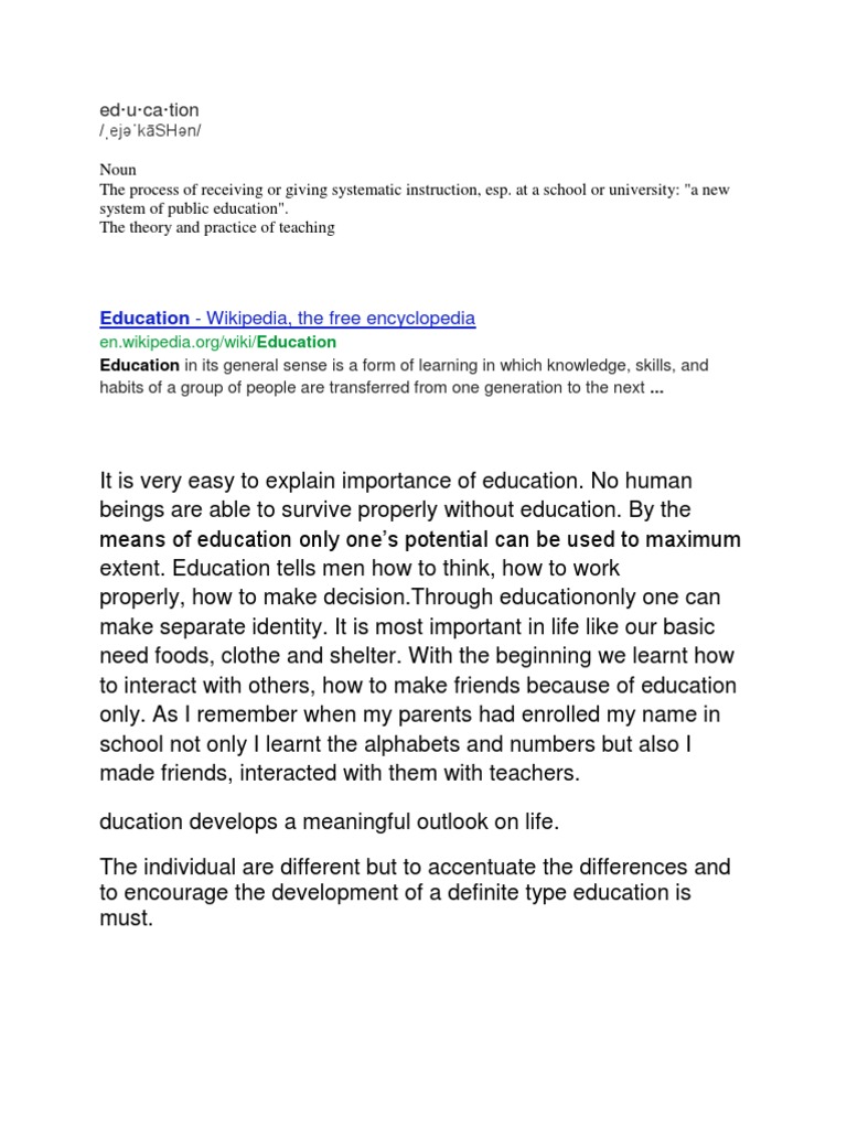 Ed U Ca Tion: Education - Wikipedia, The Free Encyclopedia | PDF ...