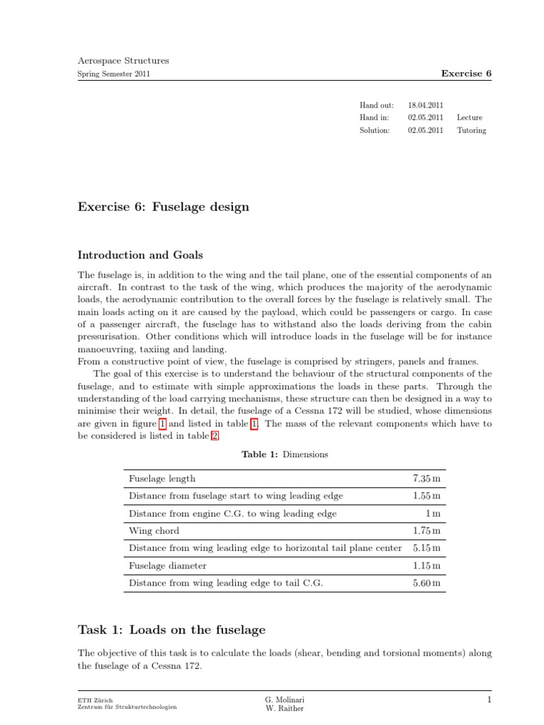 Fuselage Design Pdf Fuselage Bending