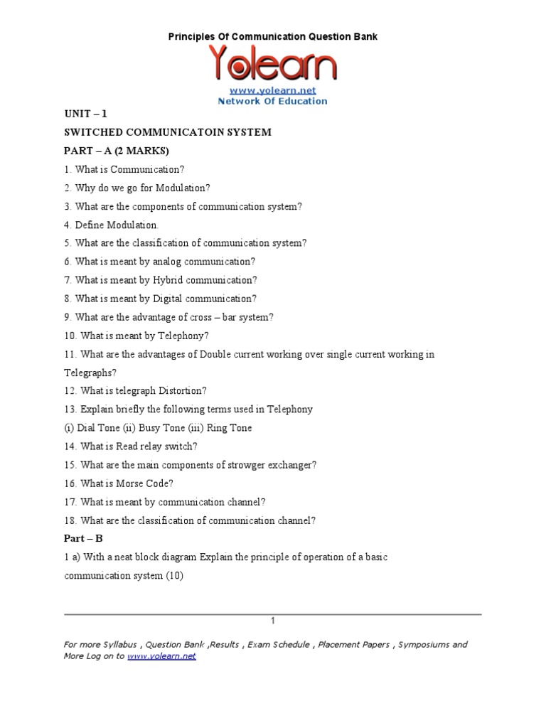 Principles of Communication Question Bank | PDF | Frequency Modulation | Modulation