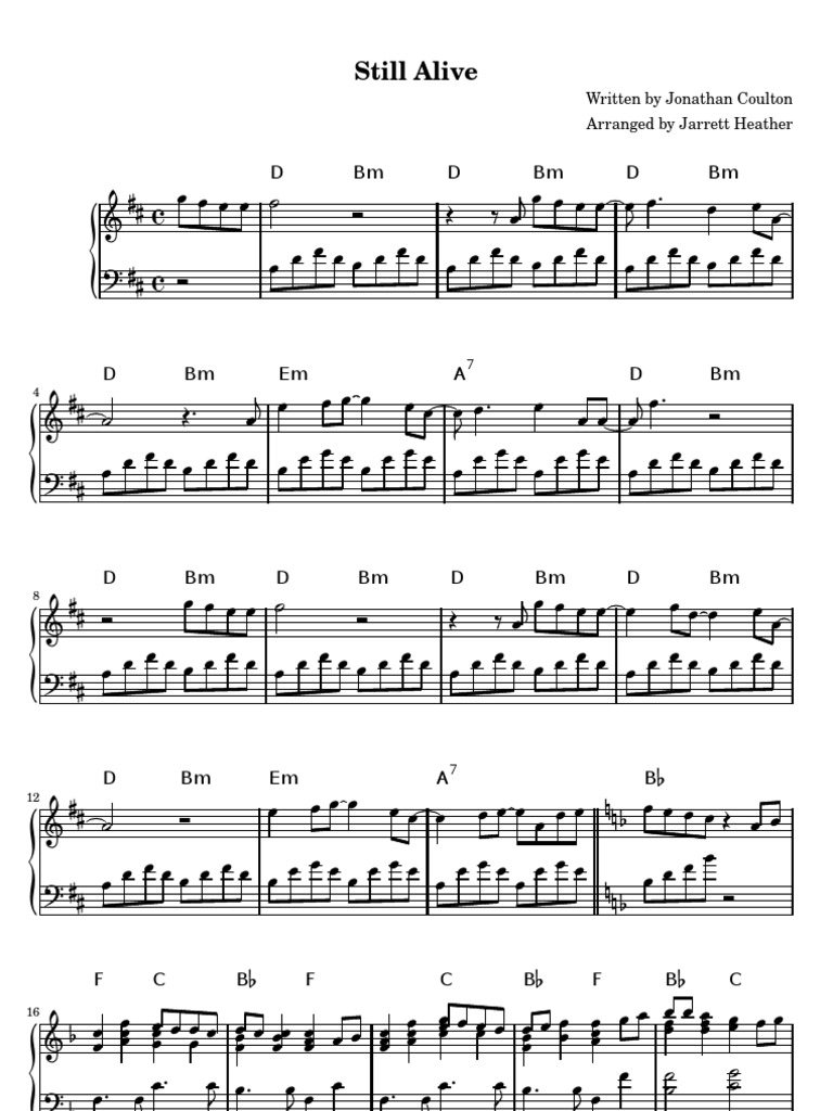 Still Alive Portal Piano Solo