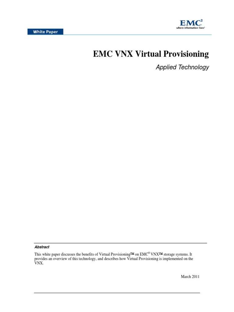 White Paper - EMC VNX Virtual Provisioning | PDF | File System | Computer Data Storage