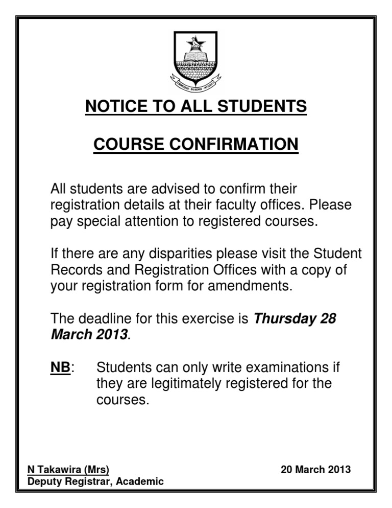 NOTICE TO ALL STUDENTS Course confirmation.docx