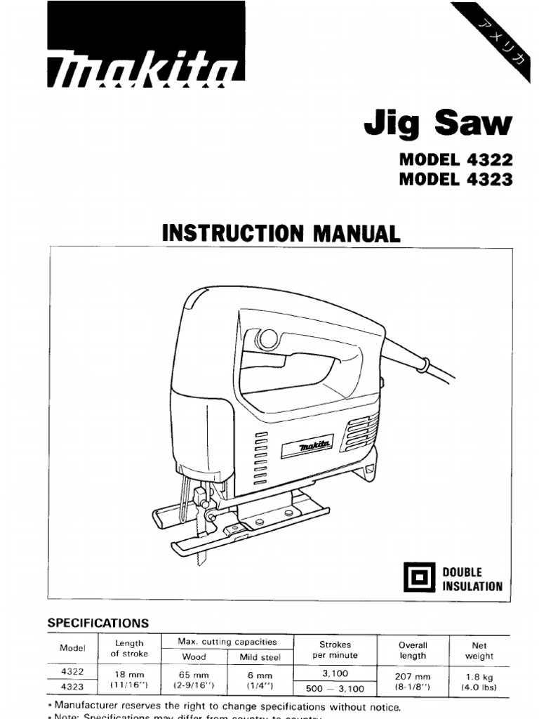 Jig Saw Instruction Manual | PDF | Screw | Ac Power Plugs And Sockets