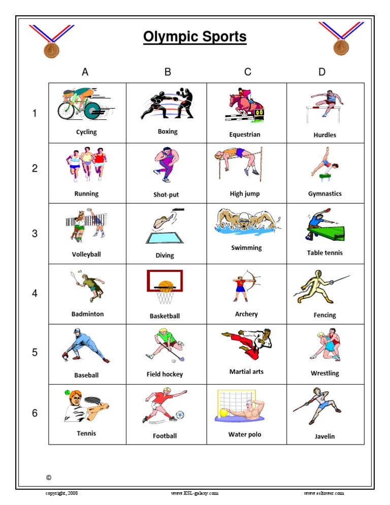 Olympic Sport Vocabulary | PDF