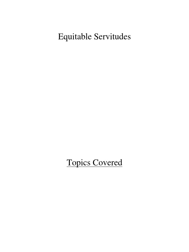 Understanding Property Equitable Servitudes Flash Cards | PDF ...