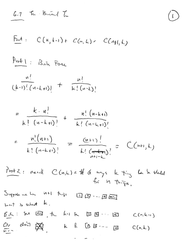 The Binomial Theorem, Combinatorial Identities, The Pigeonhole ...