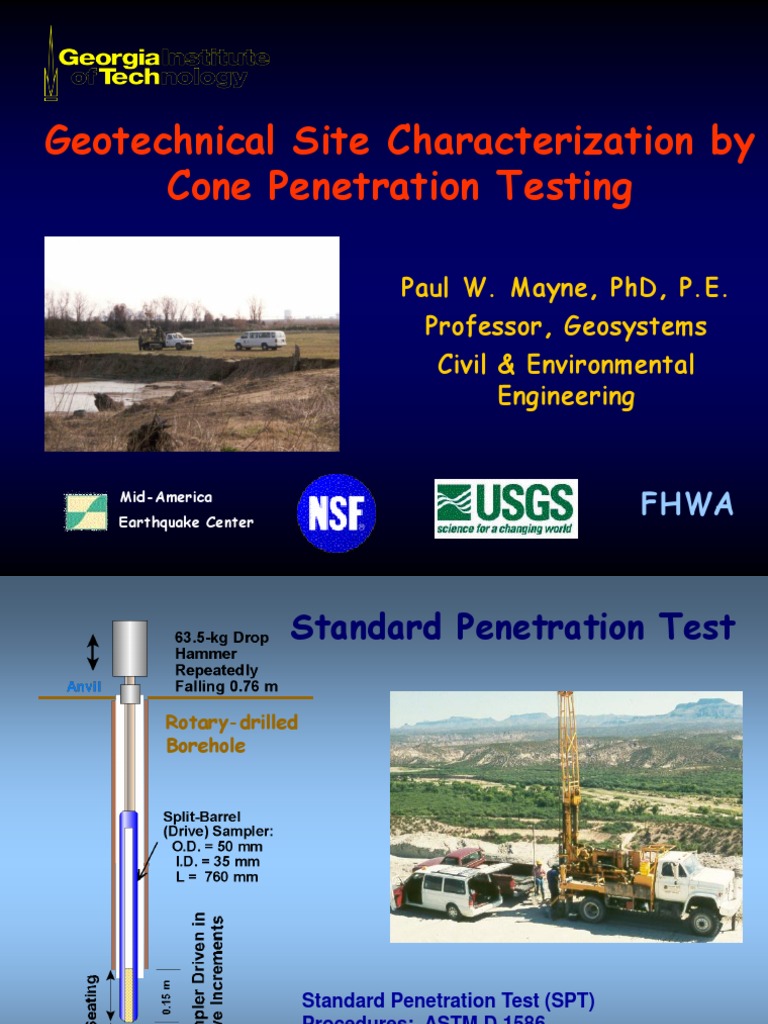 Geotechnical Site Characterization by Cone Penetration Testing | PDF