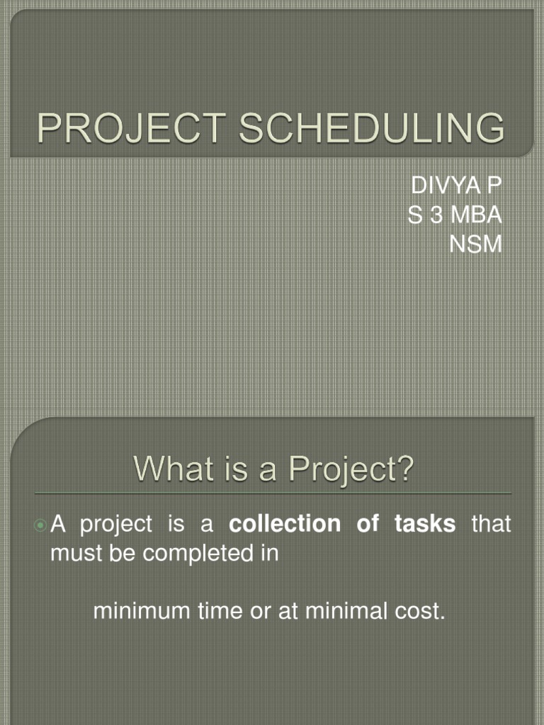 Project Scheduling | PDF | Scheduling (Production Processes) | Chart
